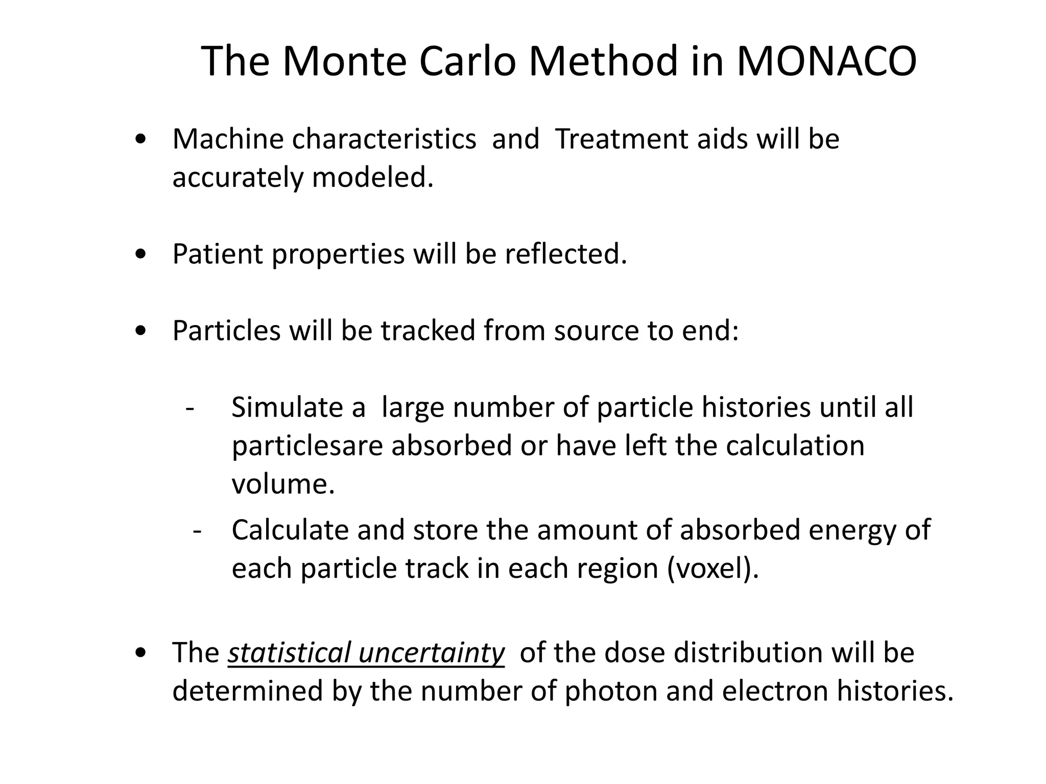 Monte carlo Technique - An algorithm for Radiotherapy Calculations | PPTX