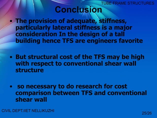 Tube Frame Structures:An overview | PPTX