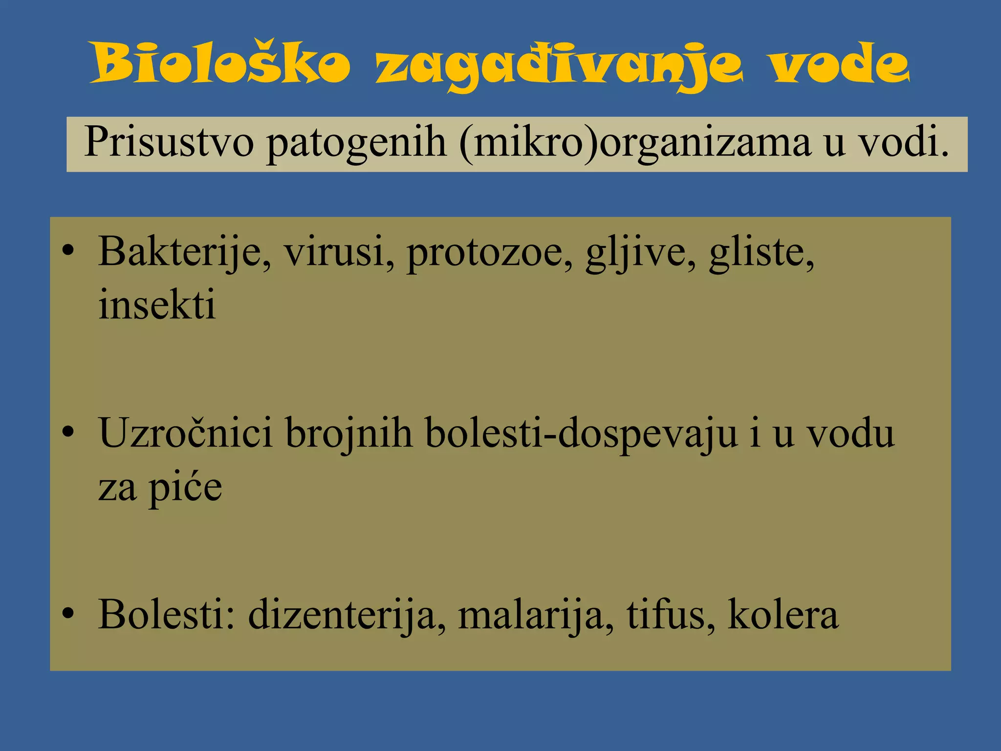 Zagadjivanje vode | PPTX