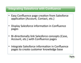 Integrating Salesforce with Confluence and JIRA using zAgile Teamwork -- Slides | PPT