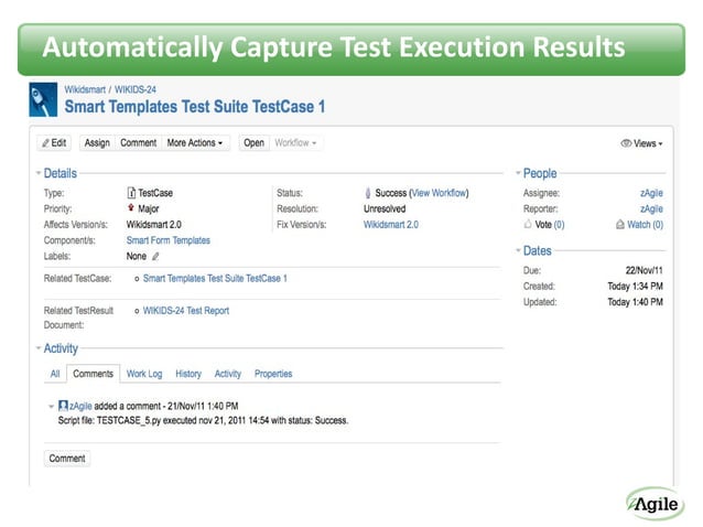 Selenium integration with Confluence and JIRA using zAgile Teamwork | PPT