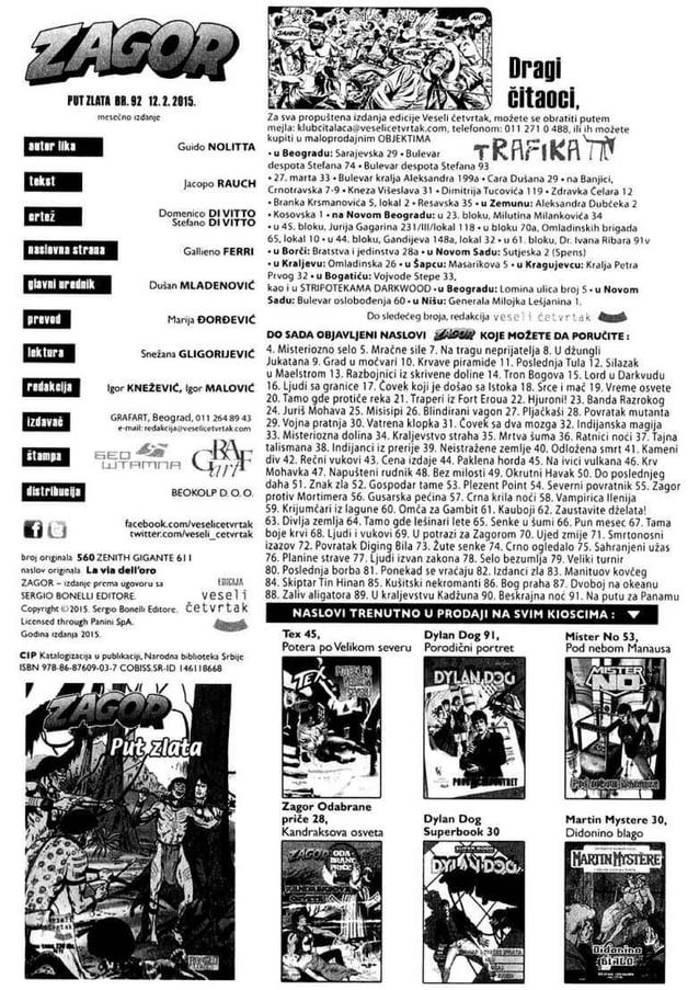 Zagor VC-092- Put zlata | PDF