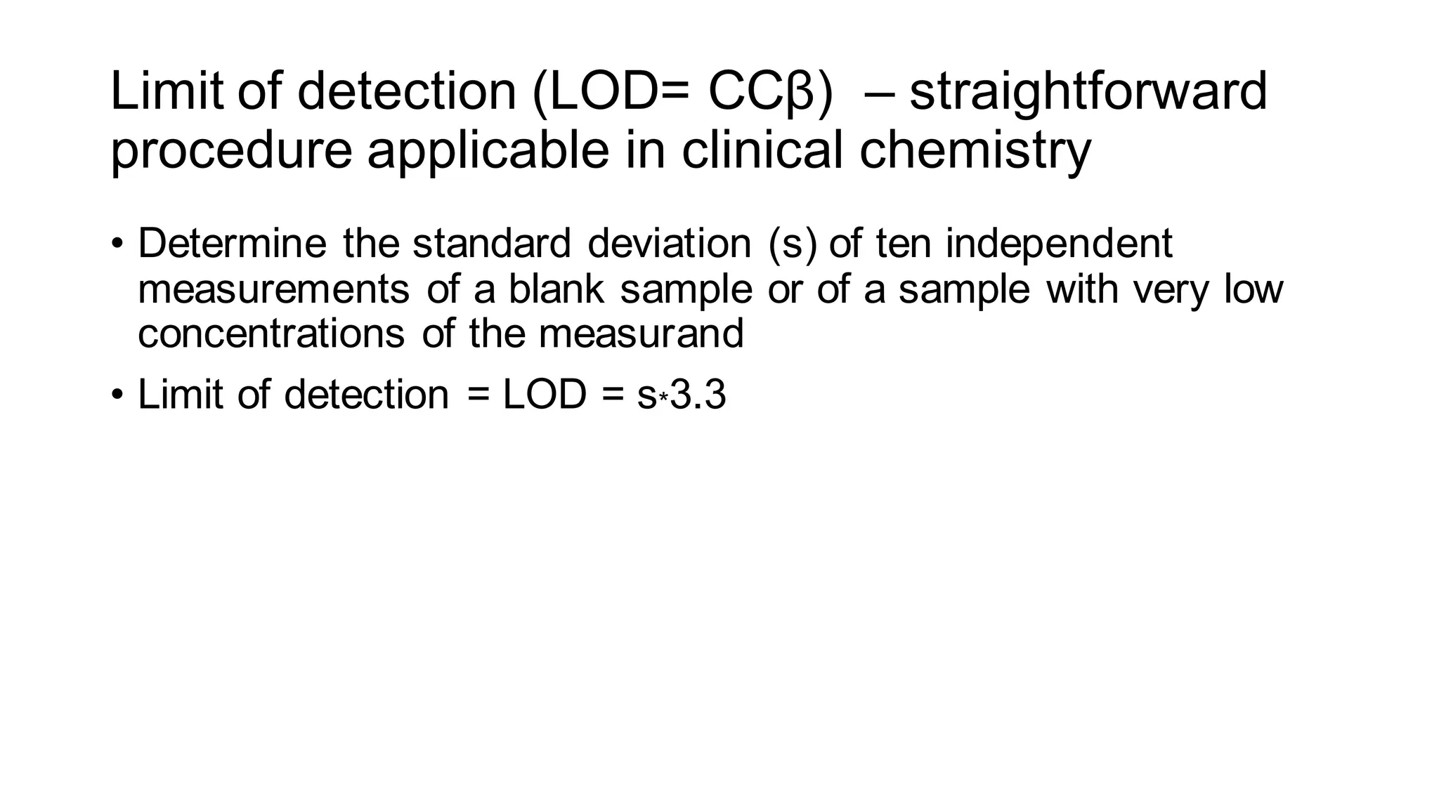 LOB LOD LOQ for method validation in laboratory | PDF