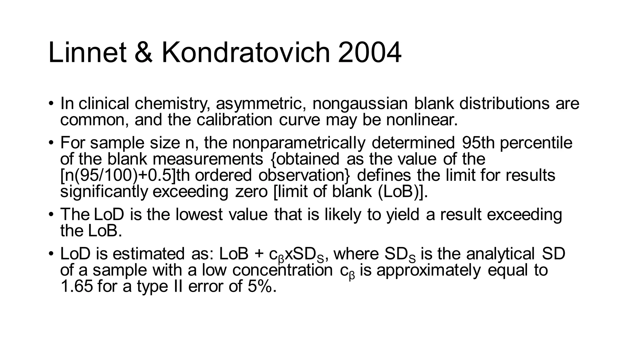 LOB LOD LOQ for method validation in laboratory | PDF