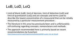 LOB LOD LOQ for method validation in laboratory | PDF