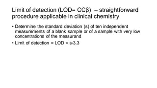 LOB LOD LOQ for method validation in laboratory | PDF