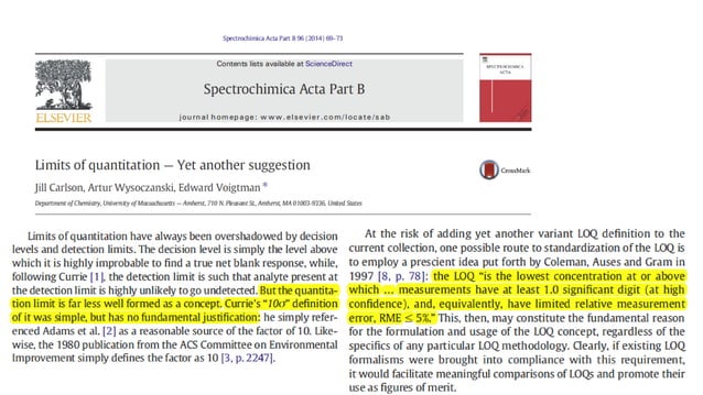 LOB LOD LOQ for method validation in laboratory | PDF | Physics | Science