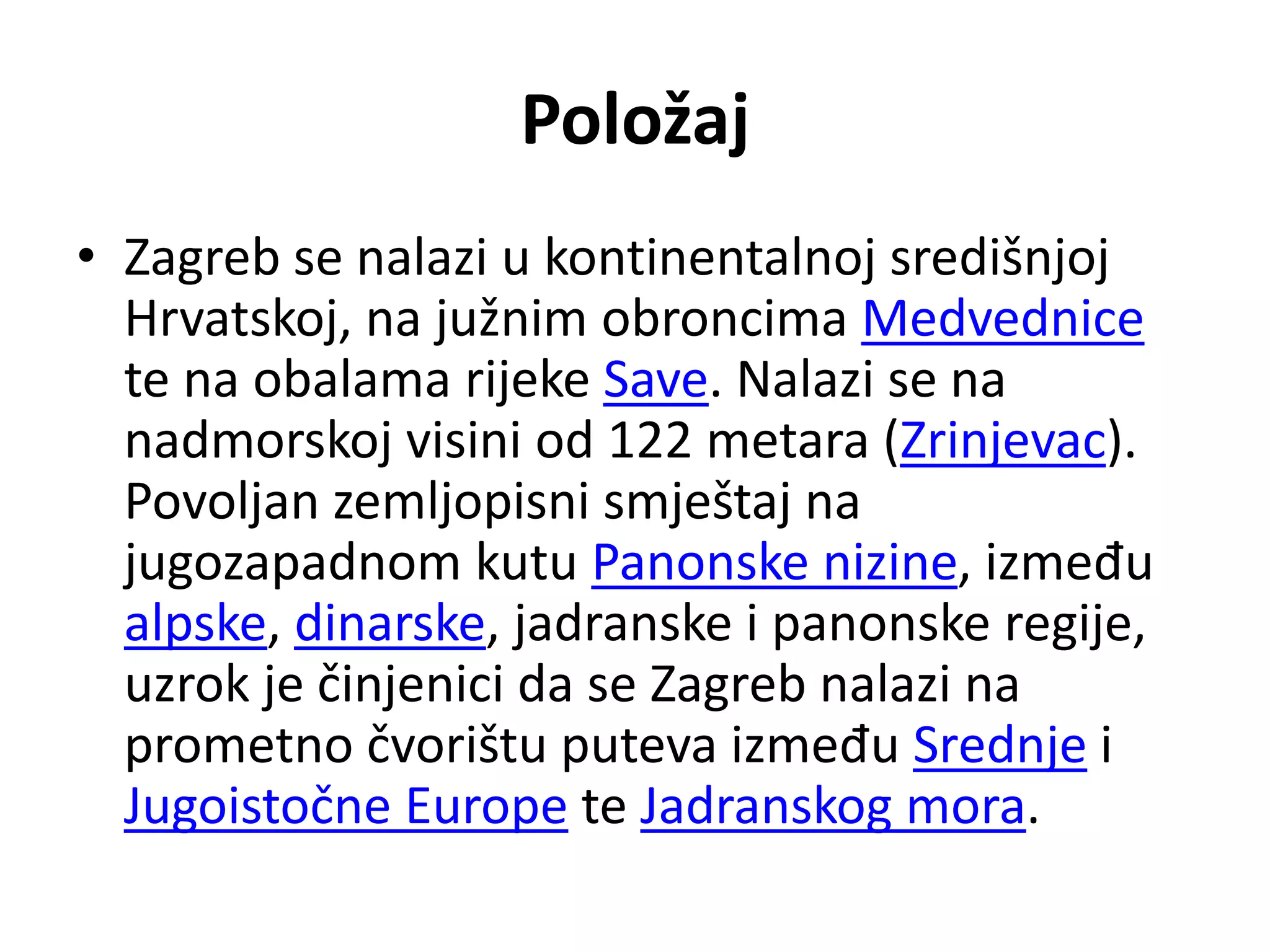 Zagreb – moj grad | PPTX