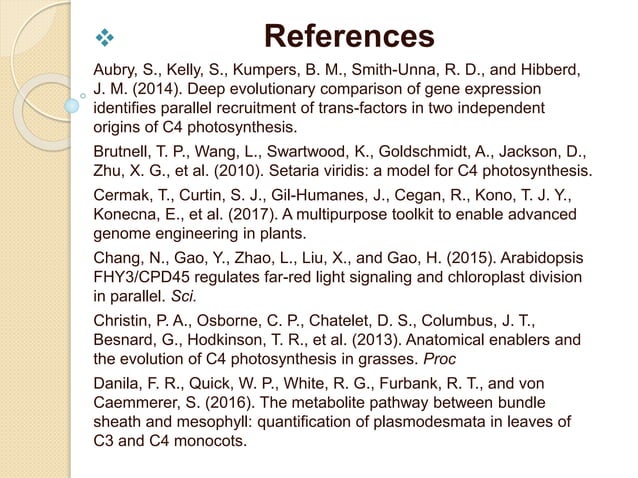 Conversion of C3 plants into C4 | PPTX | Biological Sciences | Science