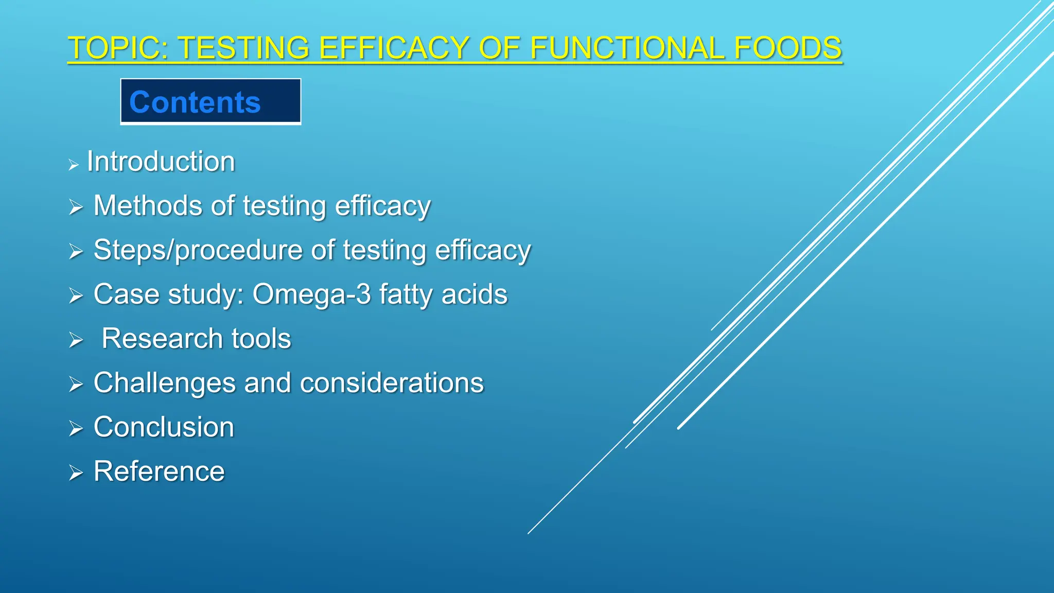 Testing Efficacy of Functional Foods | PPT