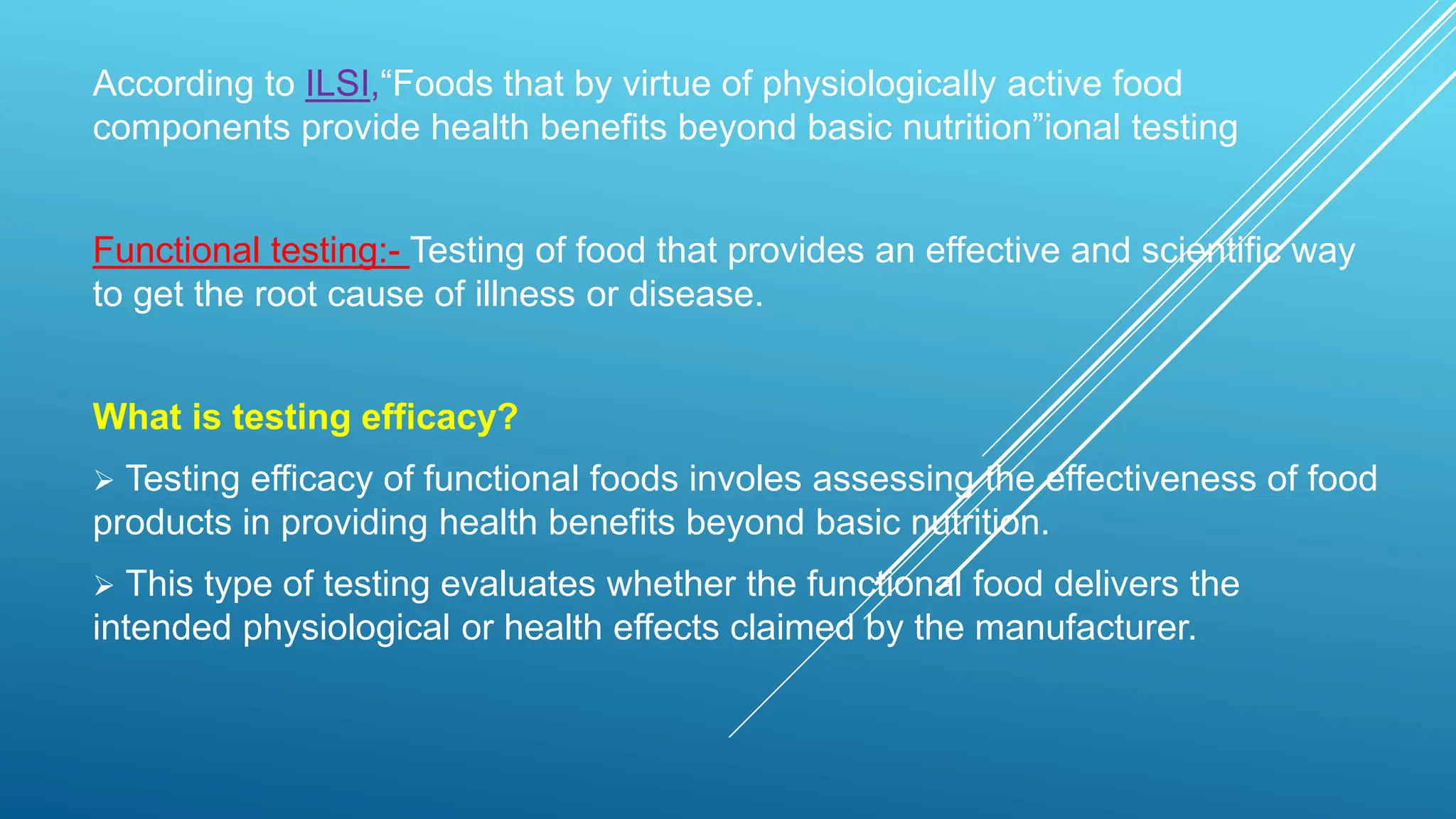 Testing Efficacy of Functional Foods | PPT