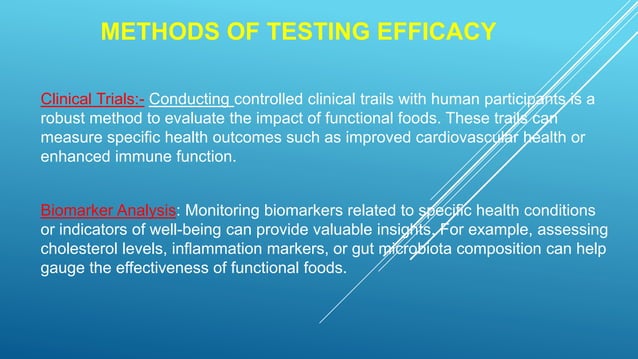 Testing Efficacy of Functional Foods | PPT