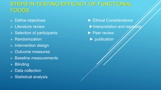 Testing Efficacy of Functional Foods | PPT