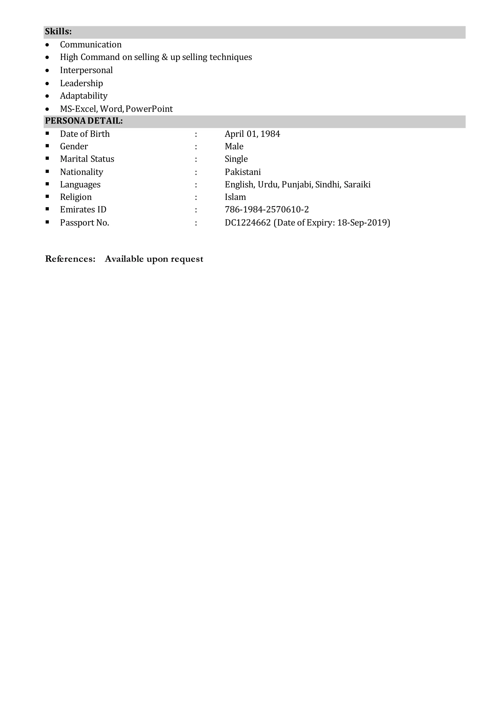 Zahid Ameer Resume | DOCX | Logistics and Transportation Industry ...