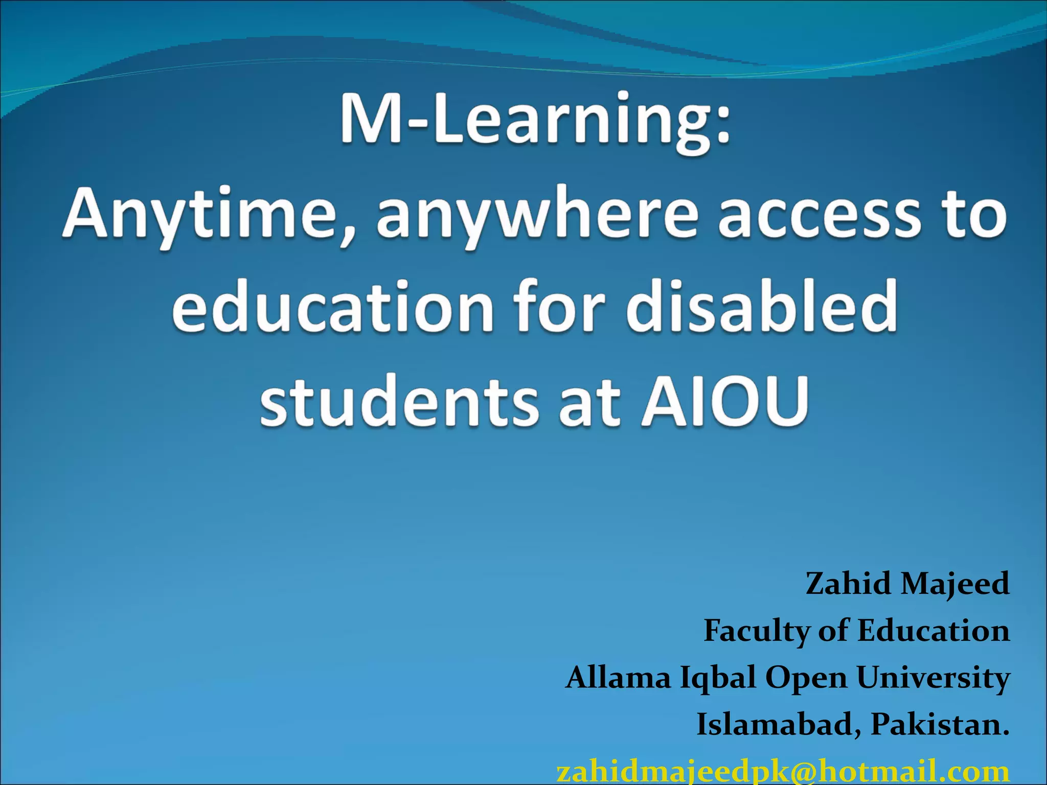 Zahid majeed presentation | PPT