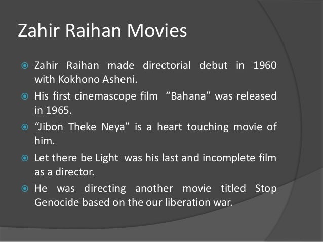 Zahir Raihan - A Star of Bangla Film & Literature