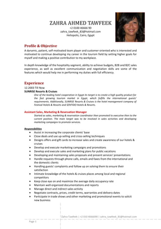 Zahra Tawfeek CV | DOC