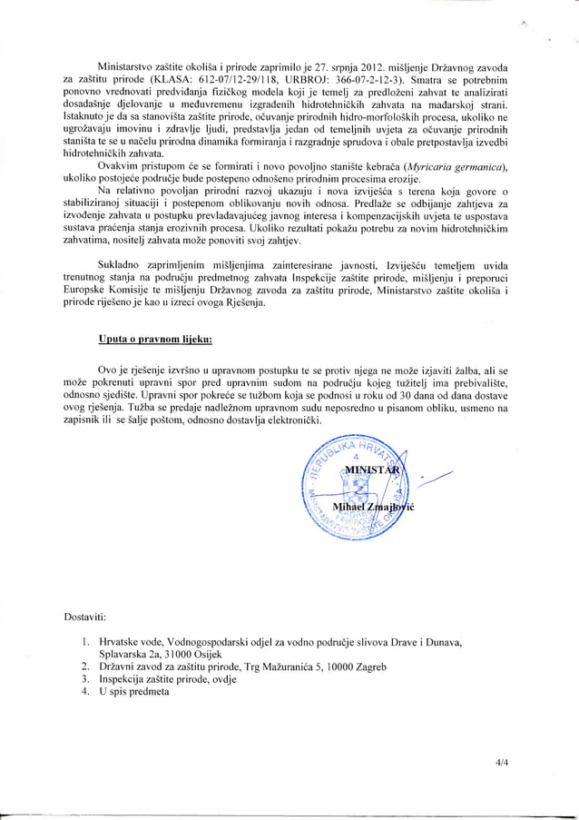 Odbijenica regulaciji ušća Mure | PDF