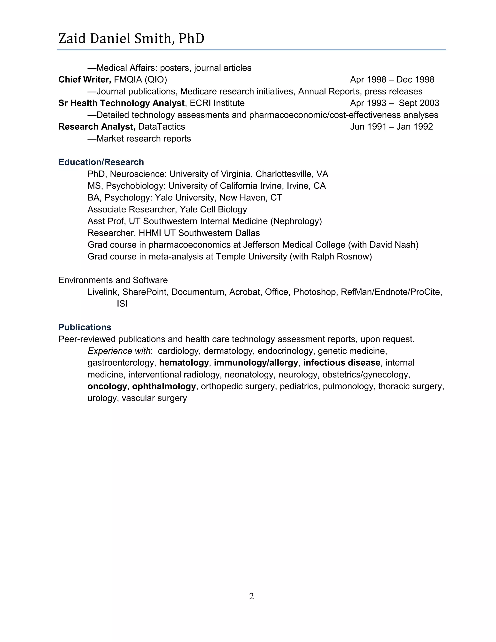 Zaid Daniel Smith resume | PDF