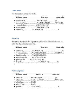 Airport traffic control simple database model | PDF