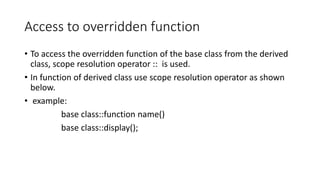 functions over-loading, over-hiding and over-riding | PPTX | Programming Languages | Computing