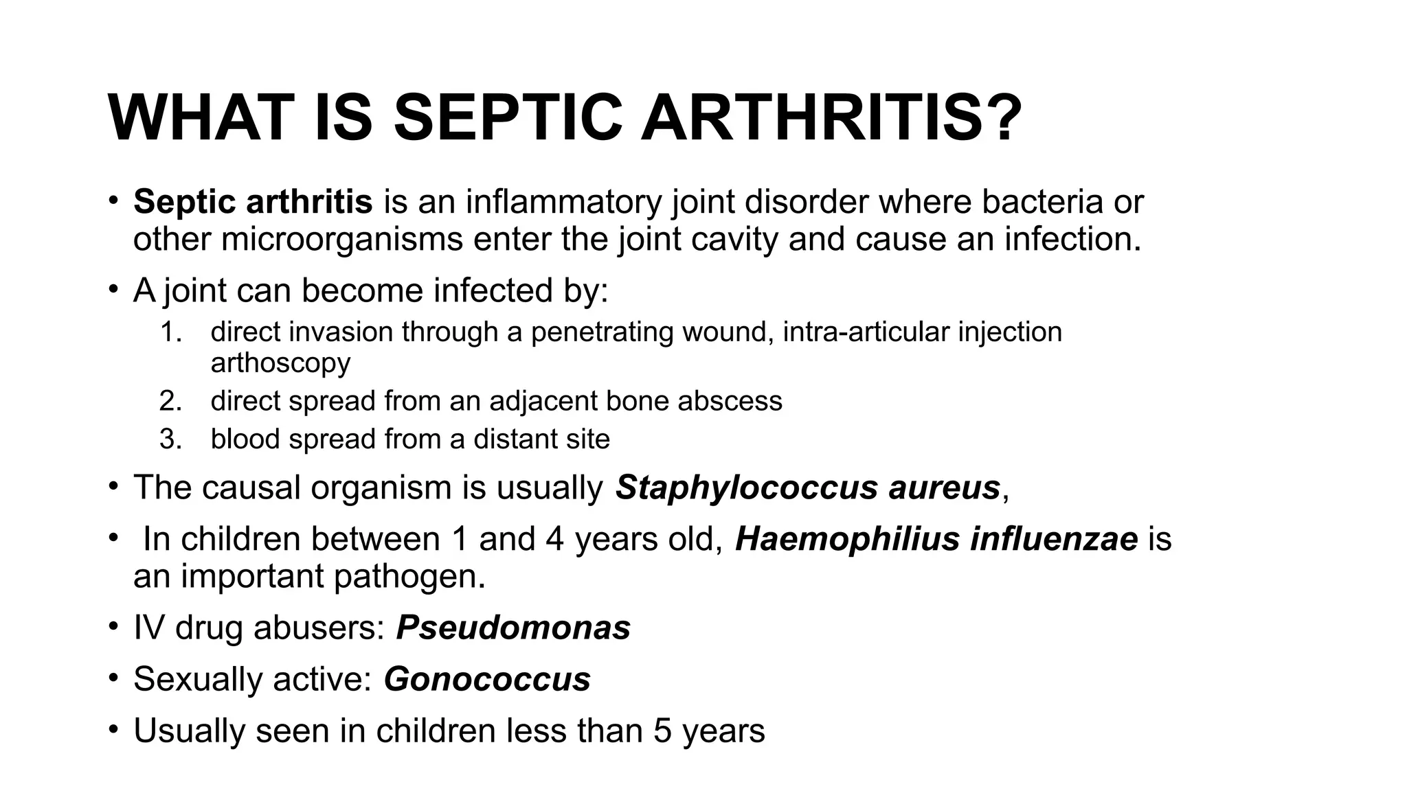 Zaid septic arthritis.pptx treatment and management | PPT