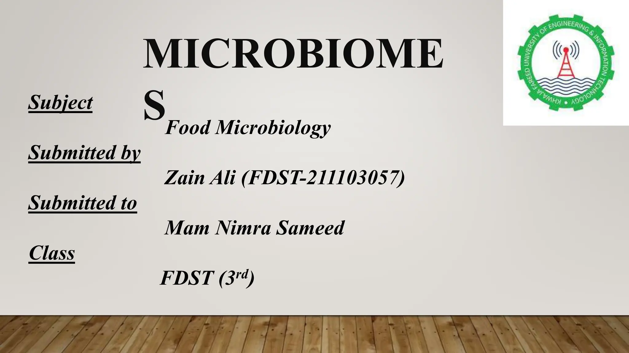 Microbiome in Food Microbiology and its explanation | PPTX
