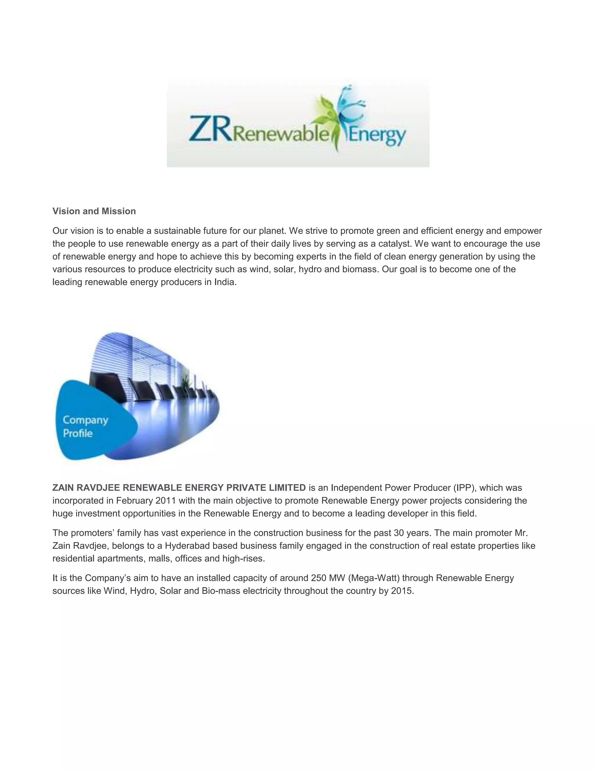 Zain Ravdjee Renewable Energy Pvt.Ltd. | DOCX