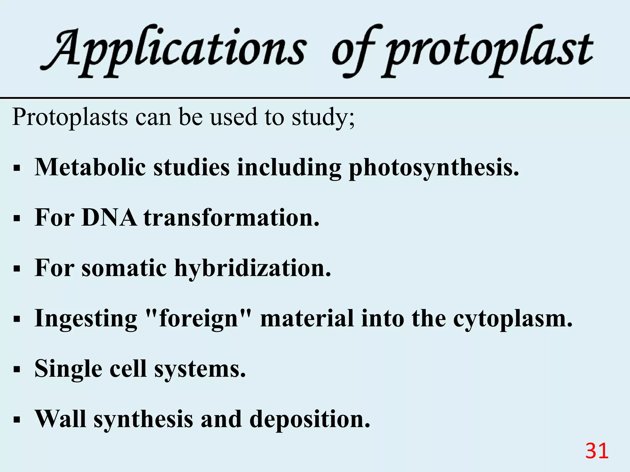 PROTOPLAST ISOLATION & CULTURING TECHNIQUES. | PPTX