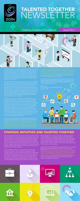 Talented Together - Zain Group Mobility Program Newsletter - Issue 1 | PDF