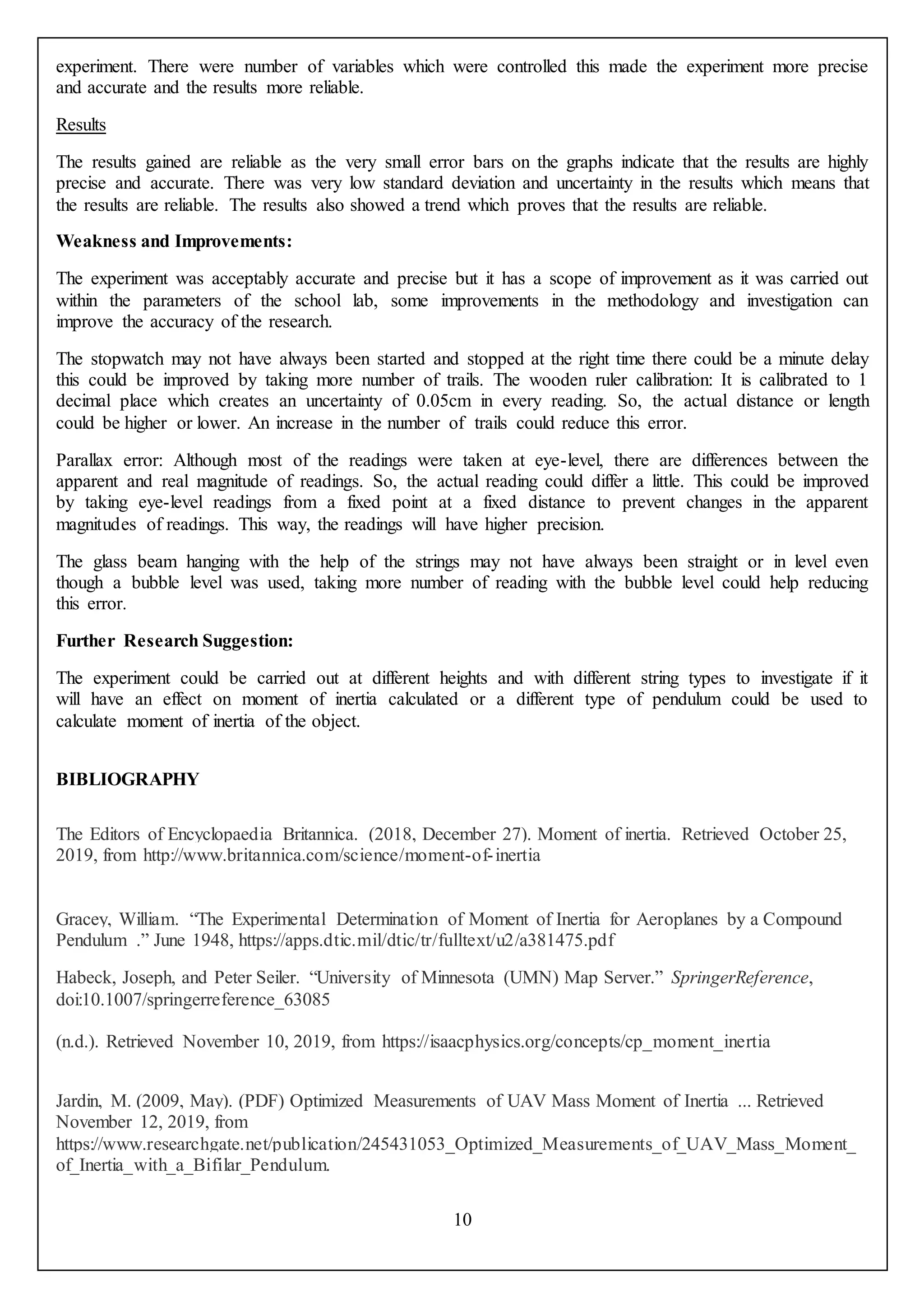 PHYSICS INTERNAL ASSESSMENT IBDP| PHYSICS IA | DOCX