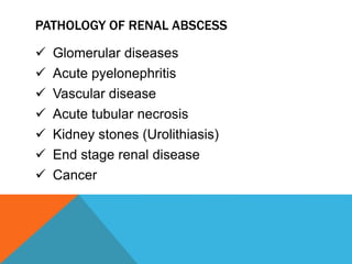 renal abscess by waheed | PPTX