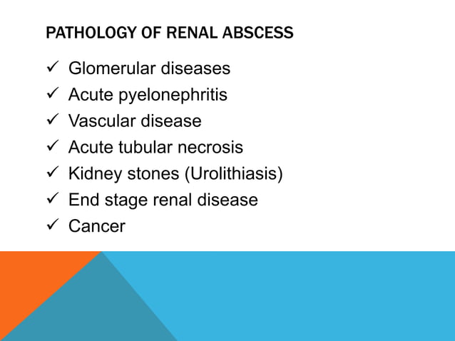 renal abscess by waheed | PPTX | Blood Disorders | Diseases and Conditions