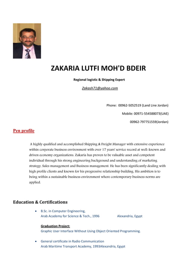 Zakaria cv oct. 2016 | PDF