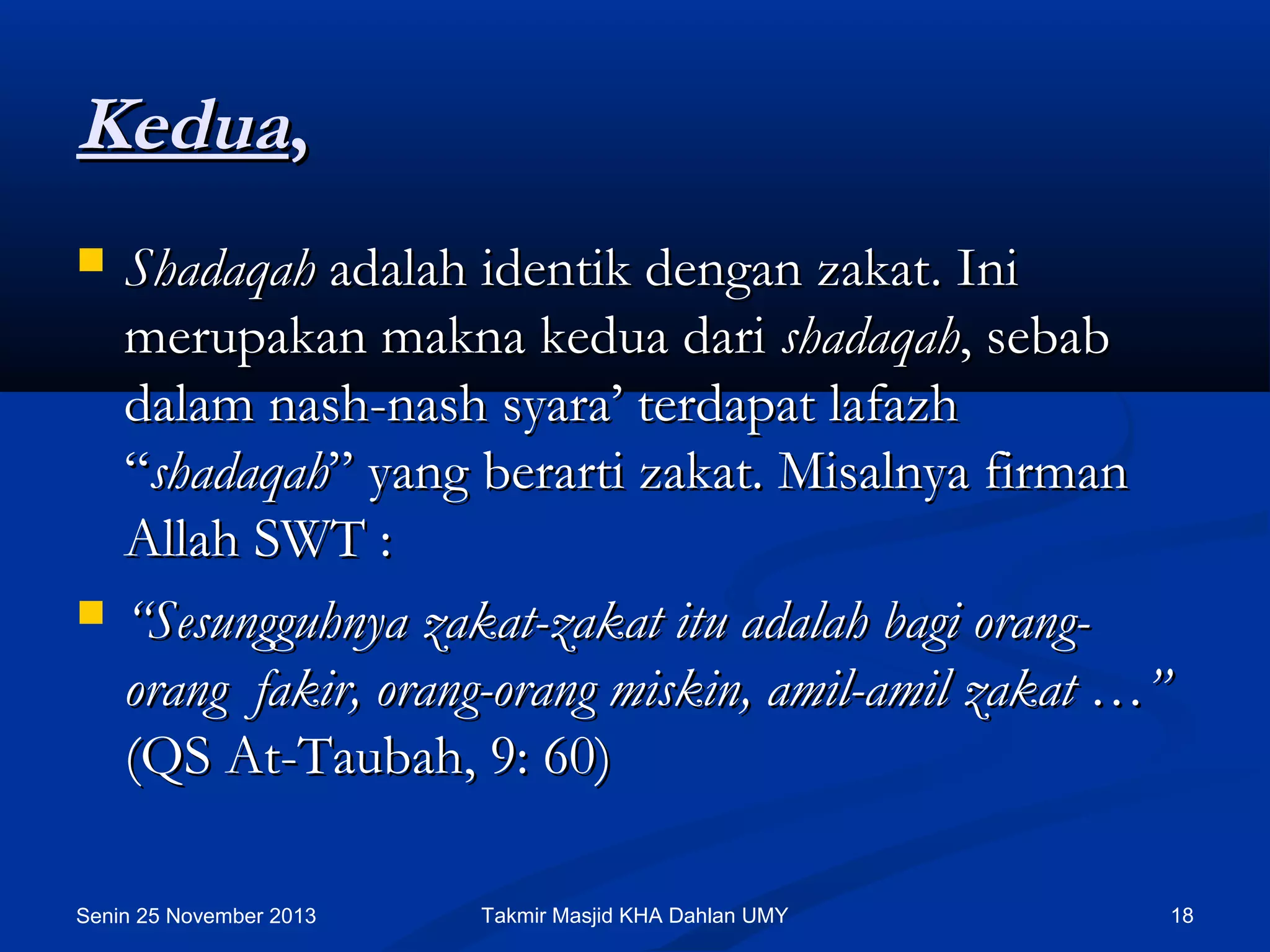 Zakat, infak dan sedekah | PPT