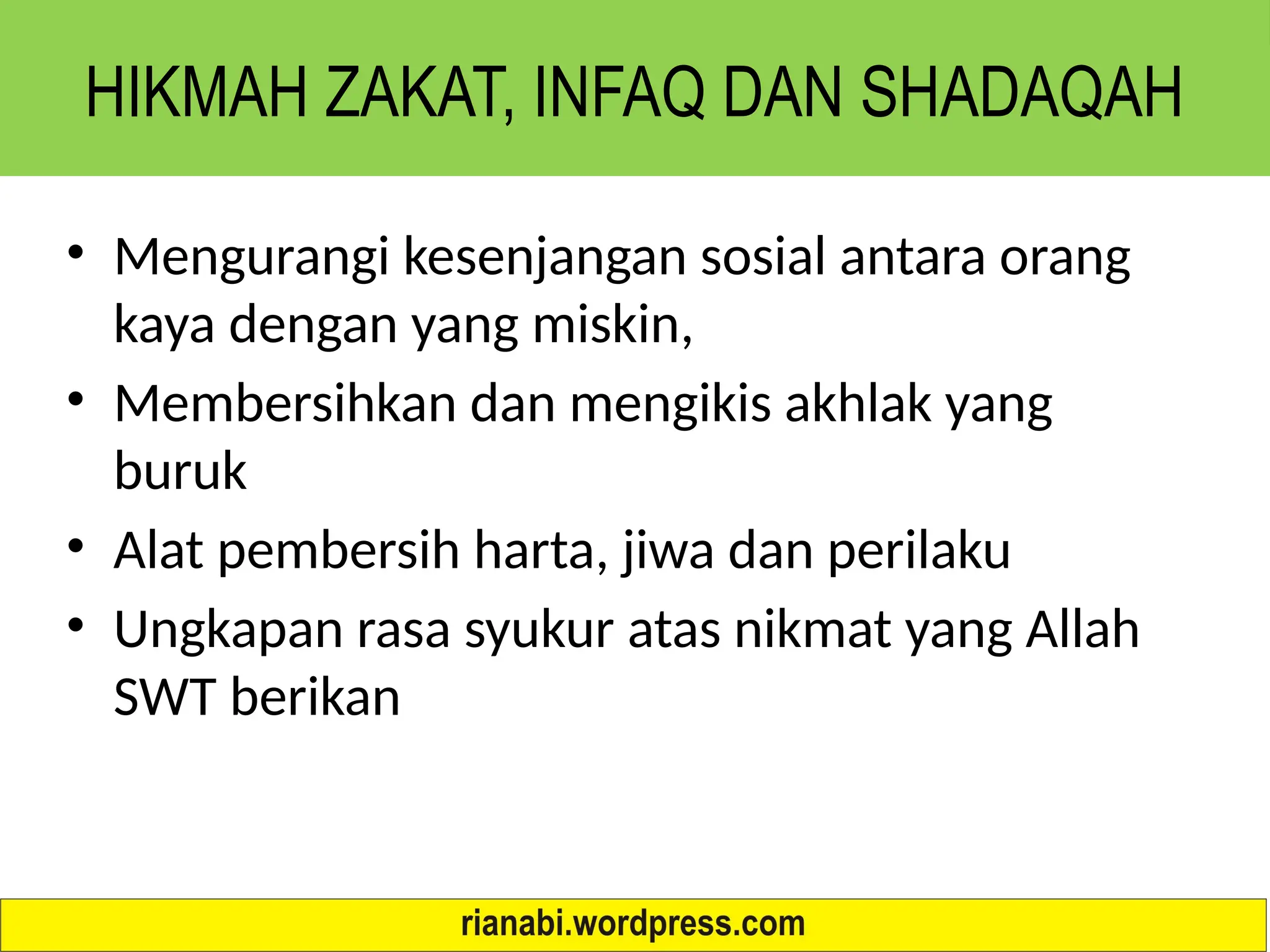 ZAKAT INFAQ SHADAQAH DALAM AGAMA ISLAM YANG BENAR | PPTX