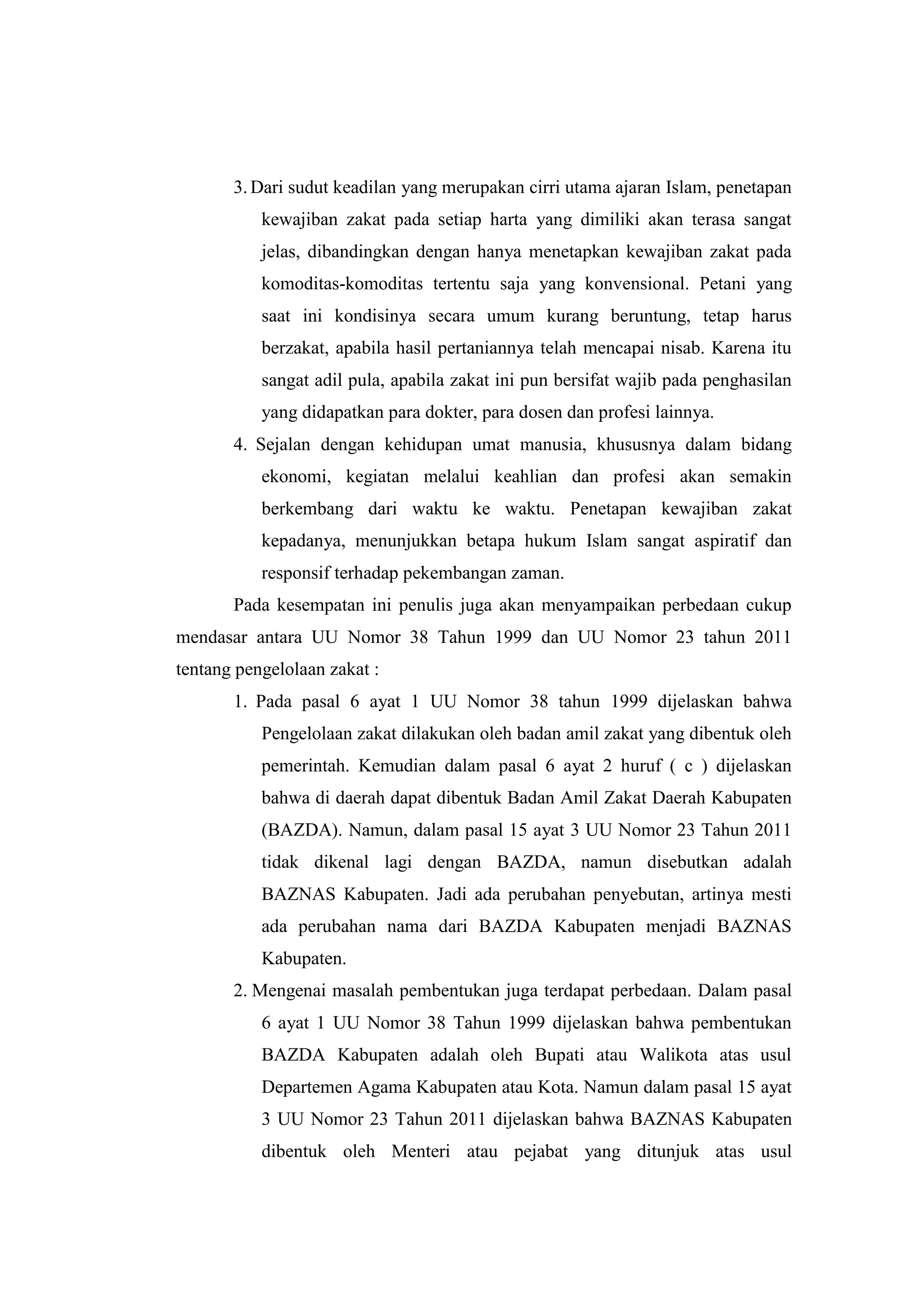 Zakat profesi dan perbedaan uu nomor 38 tahun 1999 dan uu nomor 23 tahun 2011 | PDF