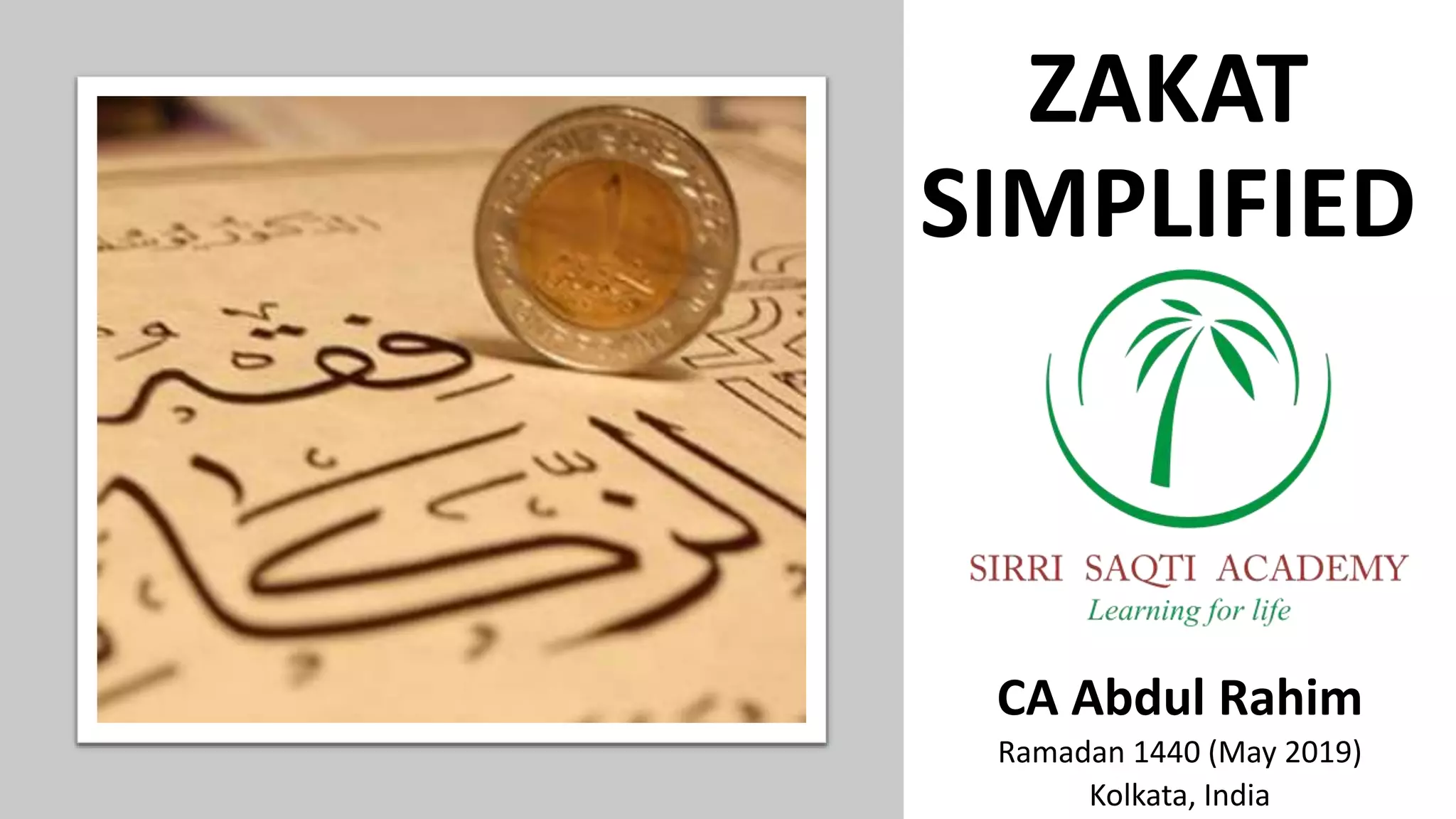 Zakat Simplified 2019 | PPTX