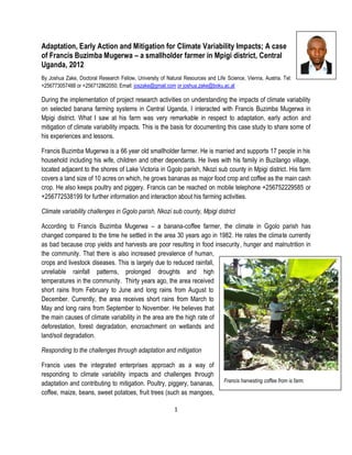Adaptation, Early Action and Mitigation for Climate Variability Impacts ...