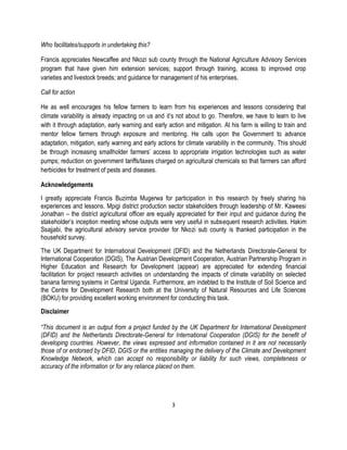 Adaptation, Early Action and Mitigation for Climate Variability Impacts ...