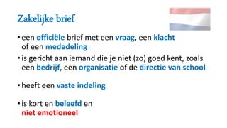 Zakelijke brief Nederlands | PPTX
