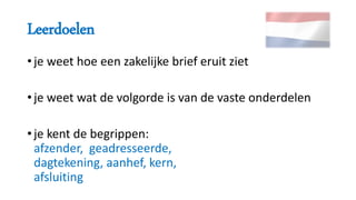 Zakelijke brief Nederlands | PPTX