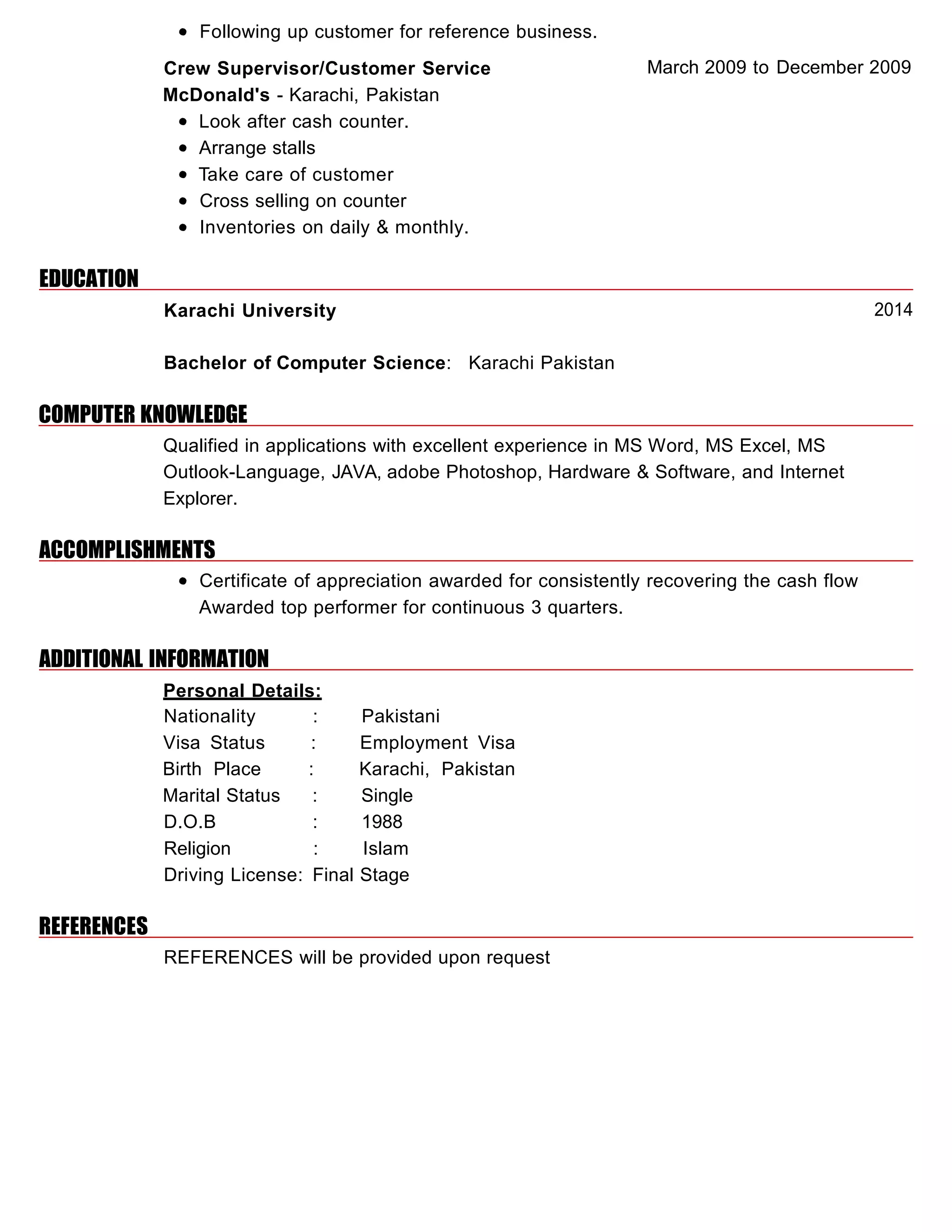 Zakir khan cv | PDF