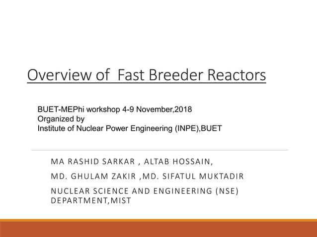 Overview of Fast Breeder Reactors | PDF | Chemistry | Science