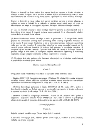 Zakon o koncesijama | PDF