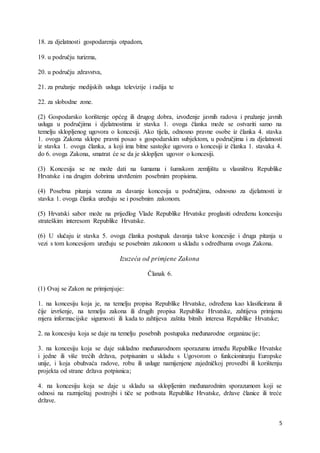 Zakon o koncesijama | PDF