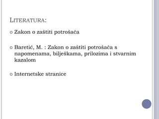 Zakon o zaštiti potrošača | PPTX