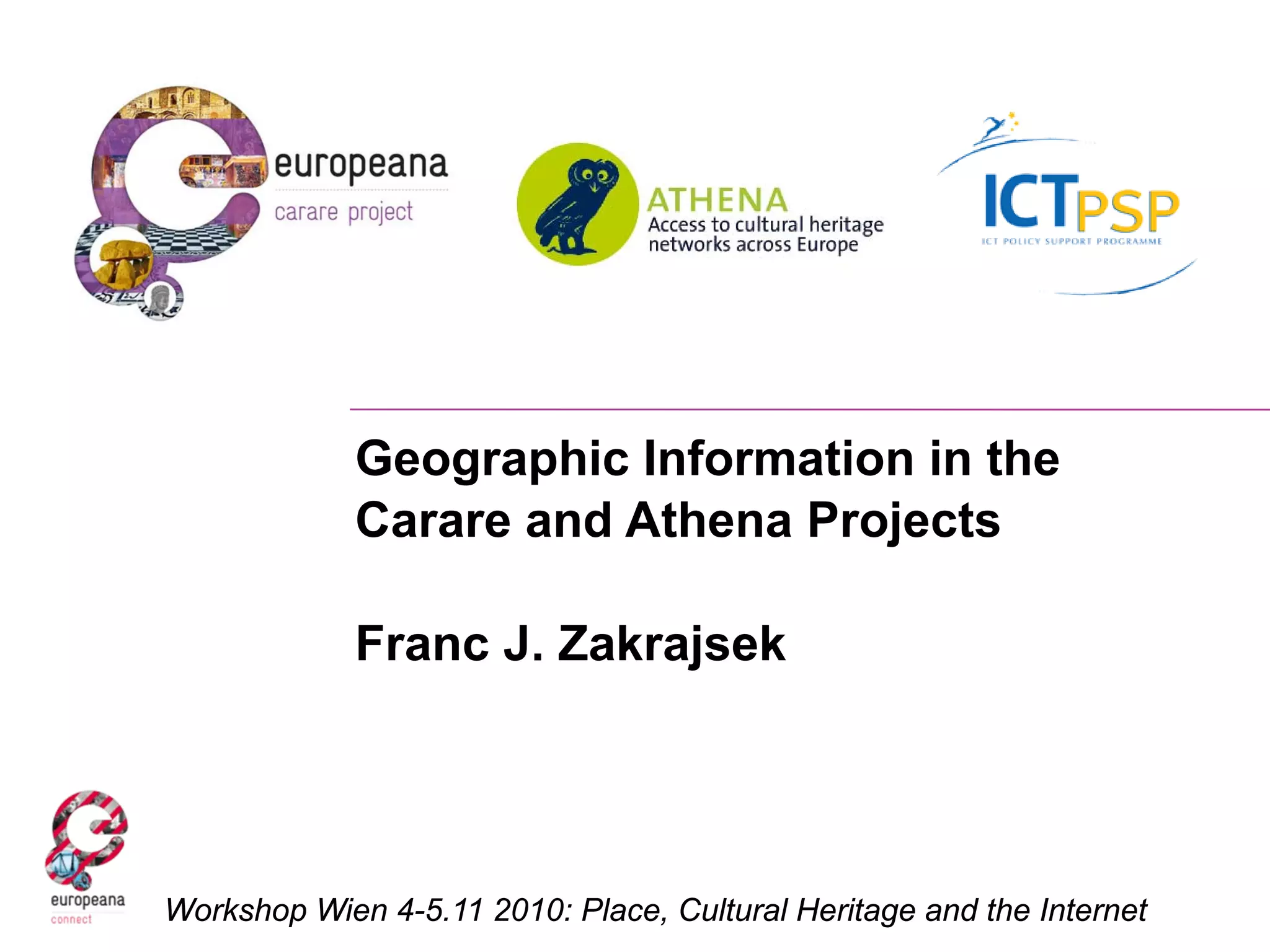 Geographic Information in the Carare and Athena Projects | PDF