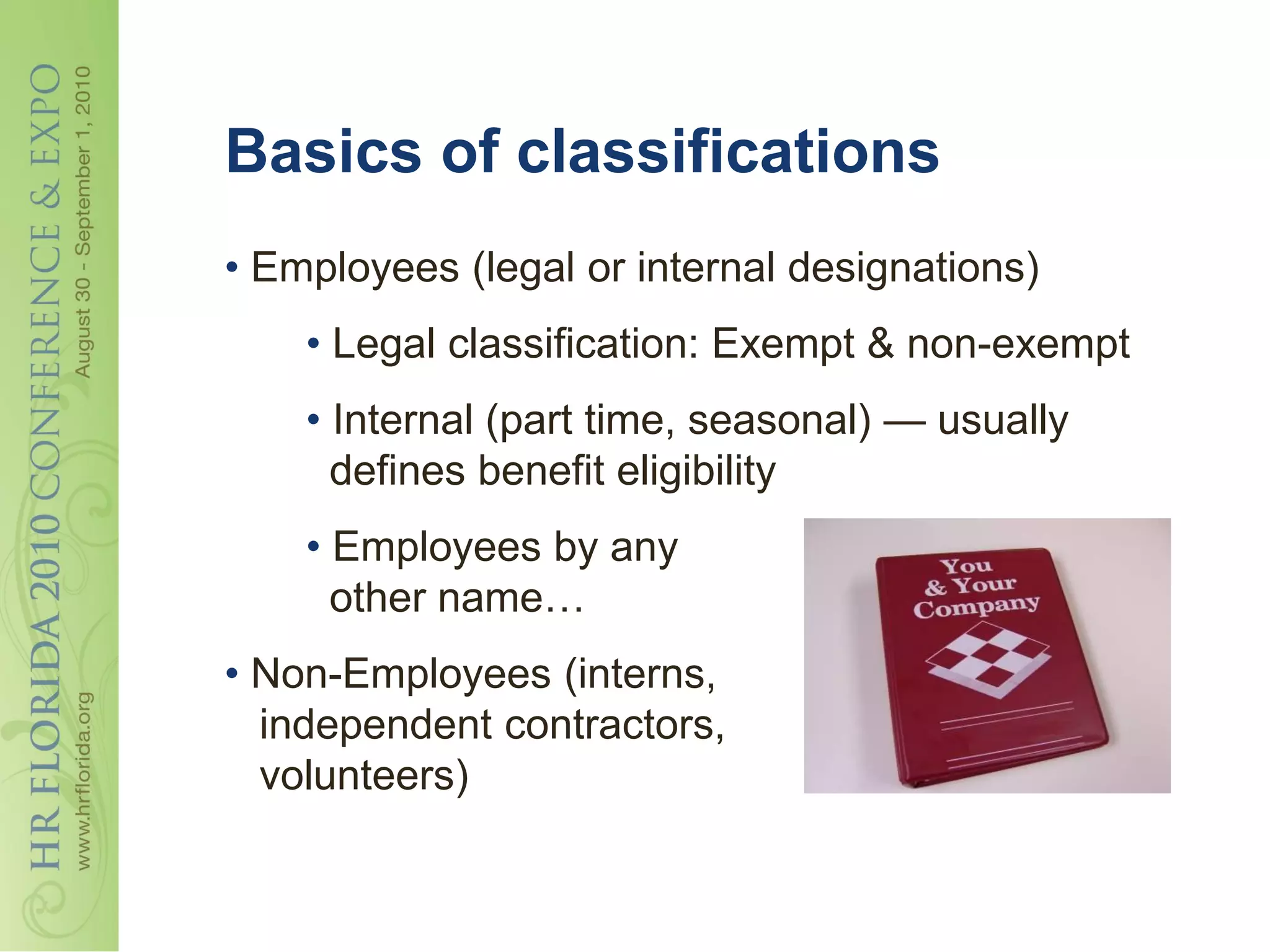 Zalewski - Employee Classification: Defining the Employment ...