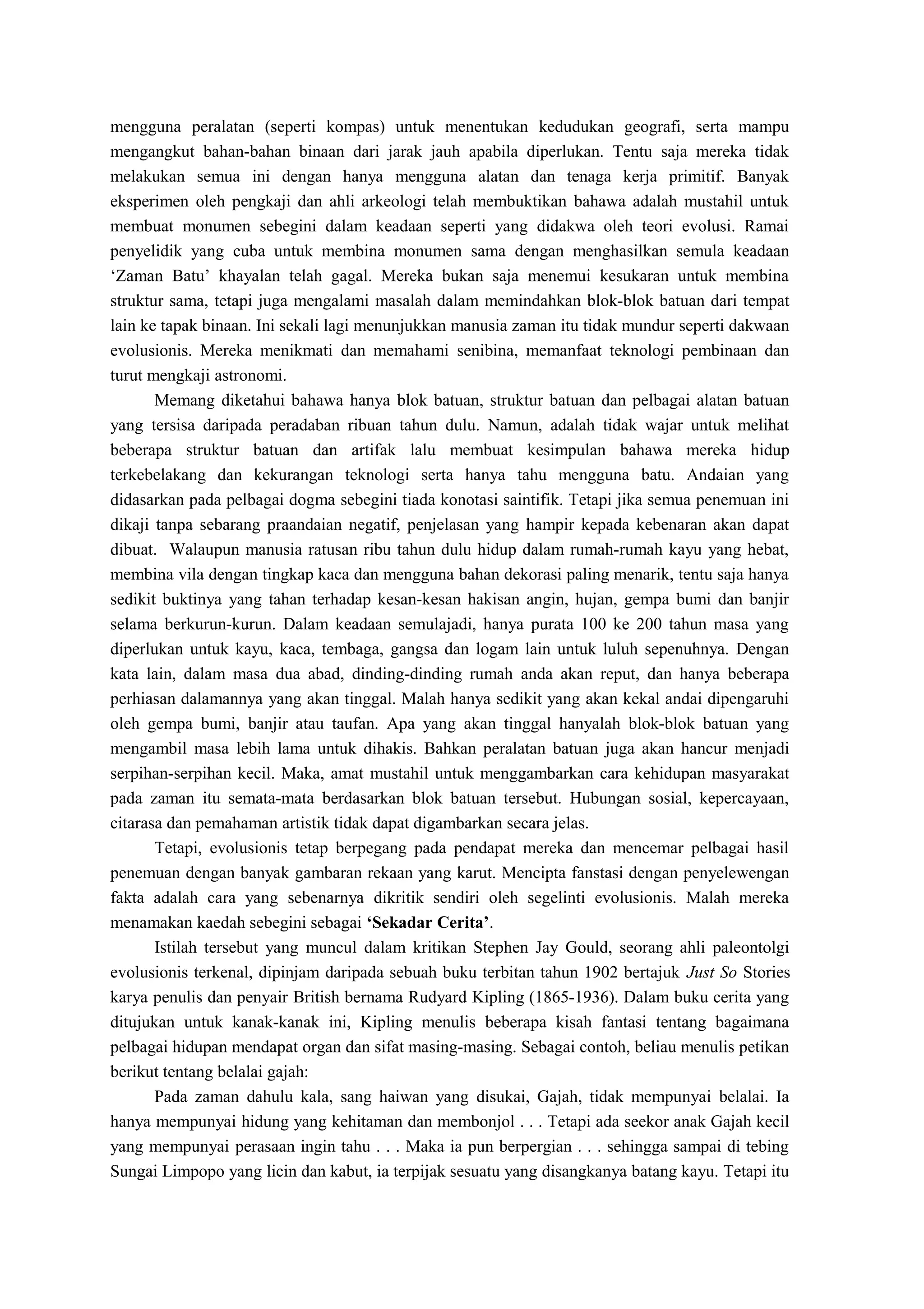 Zaman batu, satu pembohongan sejarah. bahasa melayu | DOC